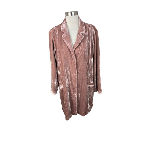 J. Jill | Jackets & Coats | J Jill Blush Pink Velvet Snap Front Coat W ...